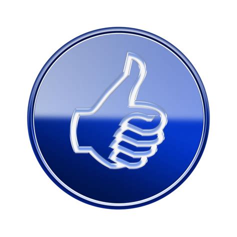 Thumb Up Icon Glossy Blue Premium Photo