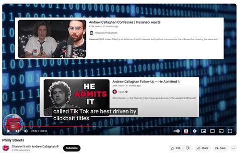 andrew callaghan attacks hasan by calling him out for clickbaiting his