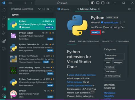how to install numpy in vs code