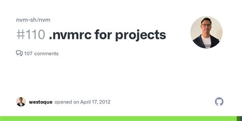 nvmrc for projects · issue 110 · nvm sh nvm · github