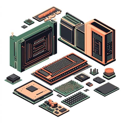 An Illustration Of A Computer Hardware Assembly Showing Different