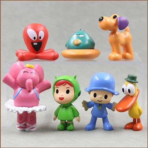 Sy2 7pcs Pocoyo Action Figure Elly Pato Fred Loula Sleepy Bird Model