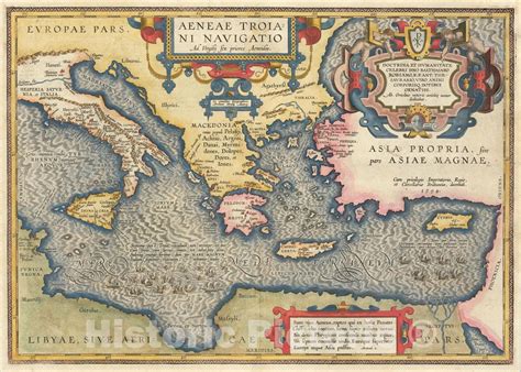 Historic Map Aeneae Troiani Navigatio Ad Virgilij Sex Priores Aeneid Historic Pictoric