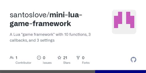 GitHub Santoslove Mini Lua Game Framework A Lua Game Framework With Functions