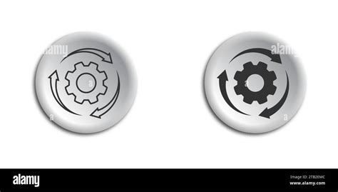 workflow icon gear and arrows vector illustration stock vector image