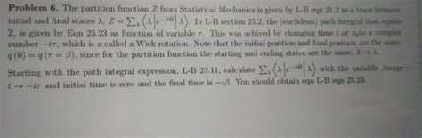 Problem 6 The Partition Function Z From Statistical