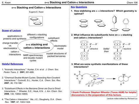 Solution Pi Interactions Advanced Organic Chemistry Harvard University
