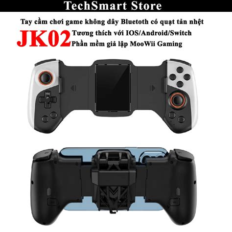Tay Cầm Chơi Game Bluetooh Jk03 Jk02 Có Quạt Tản Nhiệt Sò Lạnh Tương Thích Ios Android Pc Switch