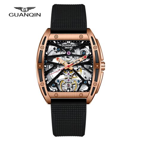 Guanqin Automatic Watch Original Top Luxury Brand Sapphire Glass Silicone Mechanical Watch For