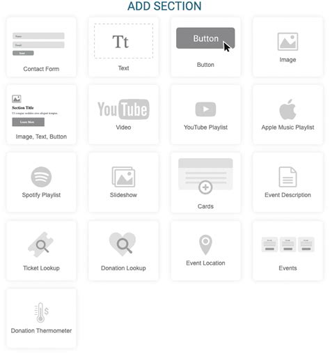 cards component for websites ticketsignup