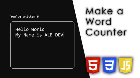 Make A Word Counter With Html Css And Js In One Line Of Code