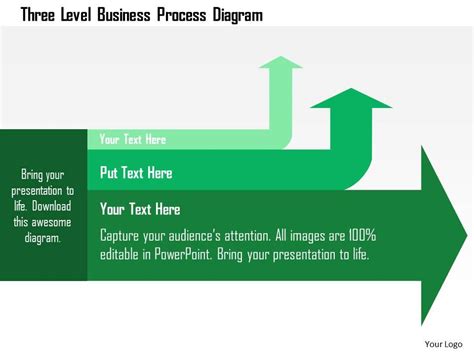 Three Level Business Process Diagram Flat Powerpoint Design Ppt