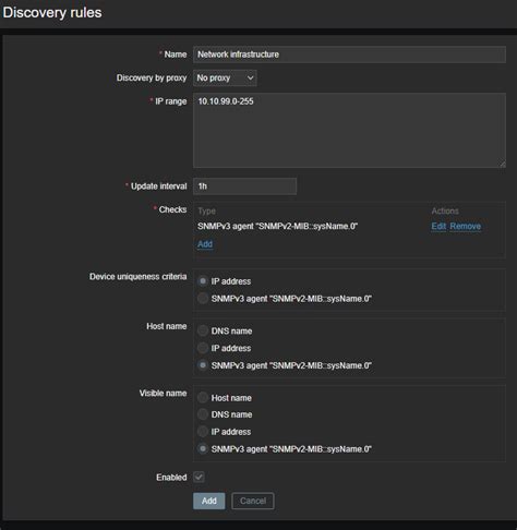 Discovering Devices Rzabbix