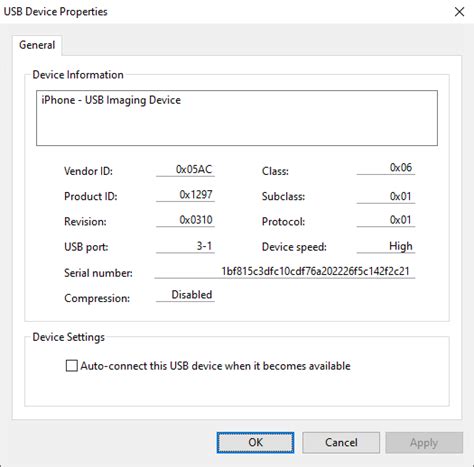 Settings Usb Device Properties — Usb Redirector Technician Edition