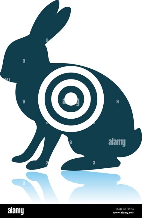 Hare Silhouette With Target Icon Shadow Reflection Design Vector Illustration Stock Vector