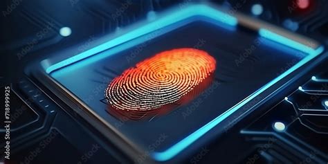 Digital Fingerprint Scanner Scan Biometric Identity And Access Password Thru Fingerprint