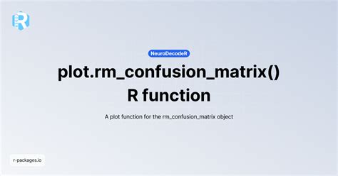 Plotrmconfusionmatrix R Function From Neurodecoder R Packages
