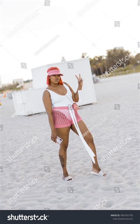 Attractive Woman On Miami Beach December Stock Photo 1881951376 Shutterstock