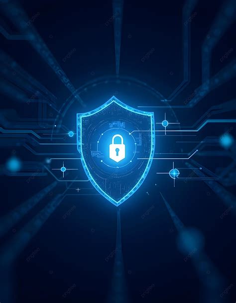 Glow Safety Circuit Based Cybersecurity Shield Background Wallpaper
