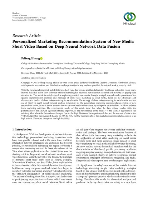 Pdf Personalized Marketing Recommendation System Of New Media Short Video Based On Deep Neural