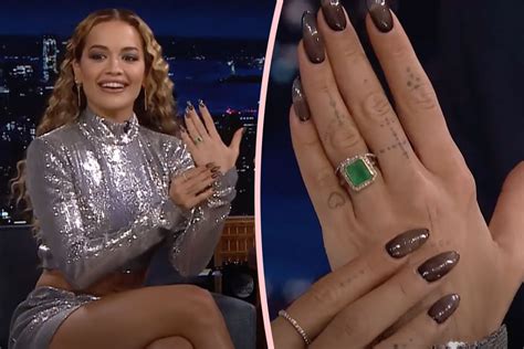 Rita Ora Debuts Emerald Wedding Ring For 1st Time After Secretly