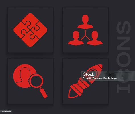 불 퍼즐 조각 프로젝트 팀 기지 및 돋보기로 로켓 우주선을 설정하여 사람 아이콘을 검색하십시오 벡터 Launch Party에 대한 스톡 벡터 아트 및 기타 이미지 Istock