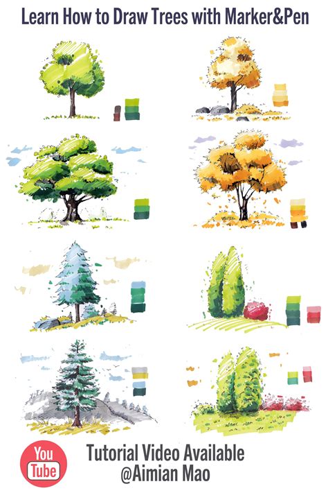 How To Draw Trees With Markers Tutorial Artofit