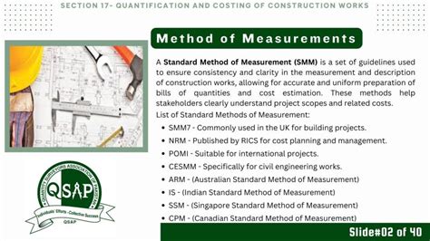 Quantificationcosting Quantification Costing Ricsapc Construction
