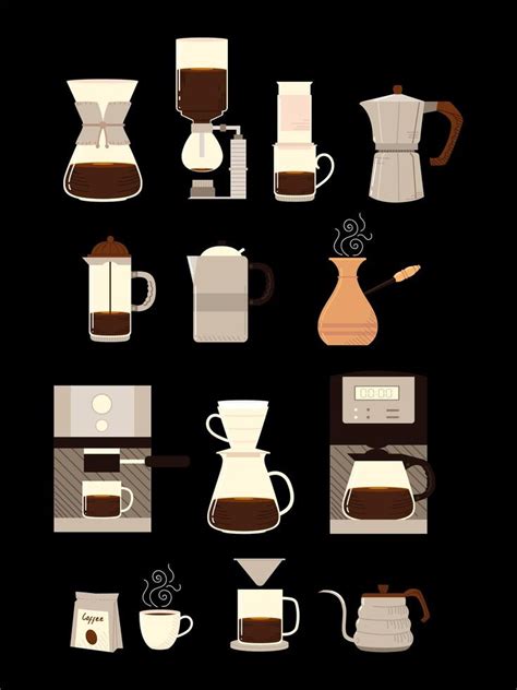 Coffee Brewing Methods Vector Art Icons And Graphics For Free Download