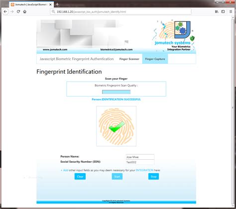 Javascript Web Biometric Authentication And Integration
