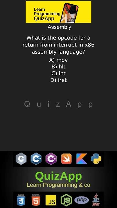 Assembly What Is The Opcode For A Return From Interrupt In X86 Assembly
