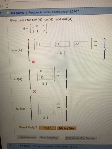 Solved Ps 6 0 3 Points Previous Answers Poolelinalg4