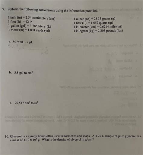 solved 9 perform the following conversions using the