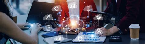 Man Use Laptop With Cloud Computing Diagram Show On Hand Cloud