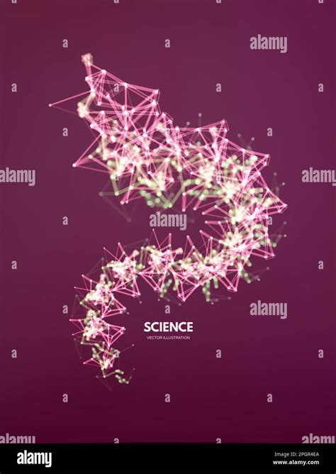 3d Connection Structure Futuristic Technology Style Low Poly Element For Design Vector