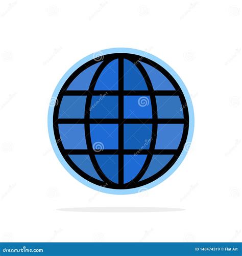 World Globe Map Internet Abstract Circle Background Flat Color Icon