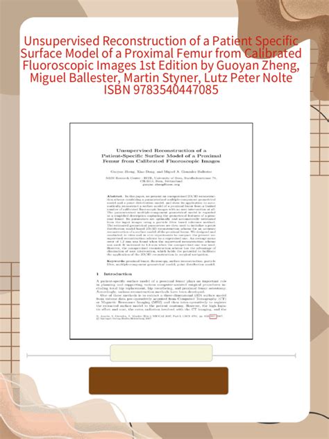 Unsupervised Reconstruction Of A Patient Specific Surface Model Of A Proximal Femur From