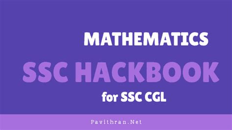 Ssc Maths Hackbook Pdf For Ssc Cgl Pavithran Net