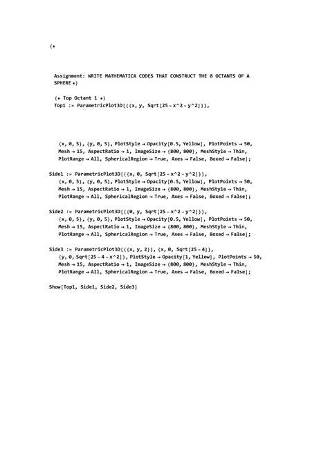 Geg 311 Assignment Octants Of A Sphere Assignment Write