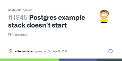 Postgres Example Stack Doesnt Start · Issue 1845 · Nextclouddocker