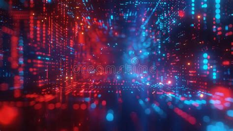 Digital Data Stream Abstract Binary Code Background Cybersecurity Tech Stock Illustration