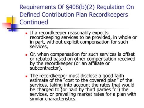 Ppt Understanding Erisa §408b2 Fee Disclosure Requirements Key