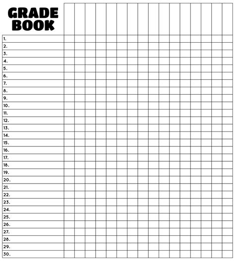Printable Grading Sheet