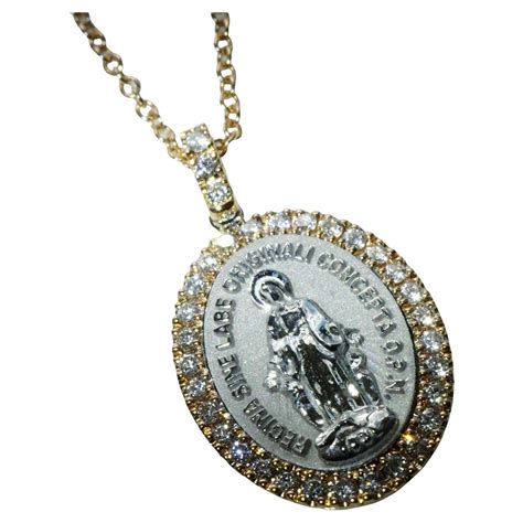 Brilliant Madonna Pendant With Chain 0 17ct Tw Vs Italy High End Work