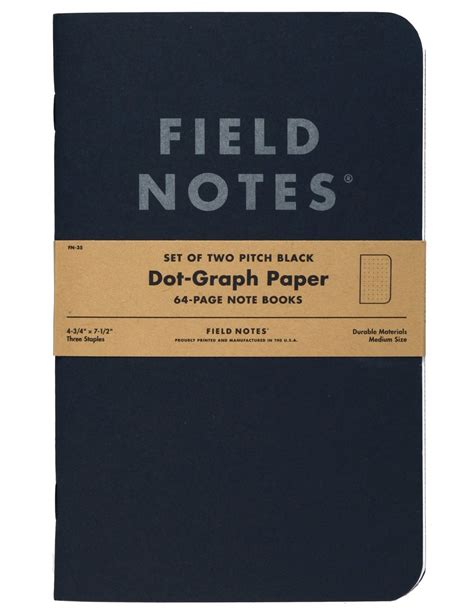 Field Notes Pitch Black Large Notebook Dot Graph Paper Lifestyle