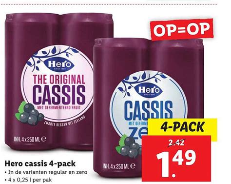 Hero Cassis 4 Pack Aanbieding Bij Lidl 1folders Nl