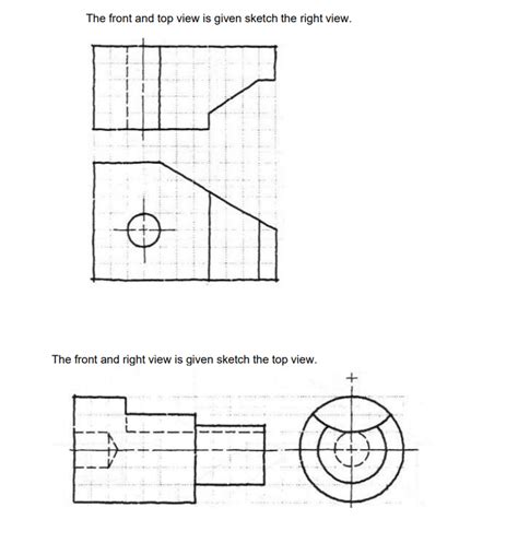 Solved The Front And Top View Is Given Sketch The Right Chegg Com