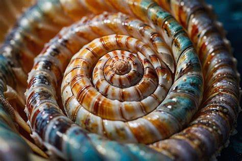 Patterns In A Seashells Spiral Premium Ai Generated Image