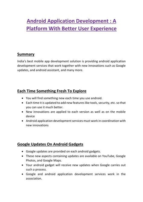Ppt Android Application Development A Platform With Better User Experience Powerpoint