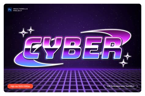 Y2K Synthwave Neon Text Effect, Scene Generators ft. cyber & glow - Envato